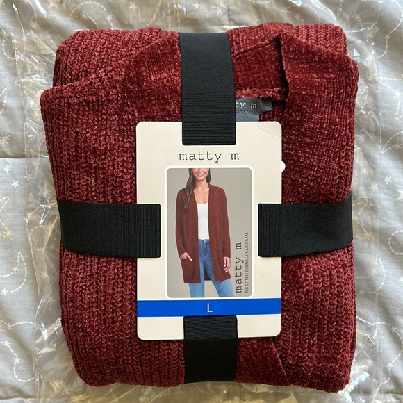 Matty M | Sweaters | Matty M Ladies Women Chenille Cardigan Red Large ...